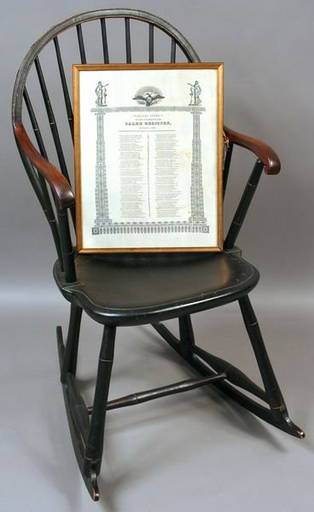 Early 19th C. Salem Rocker & Salem Document