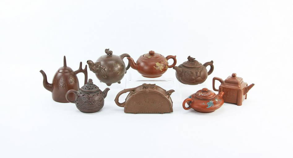 (8) Chinese Yixing Pottery Teapots