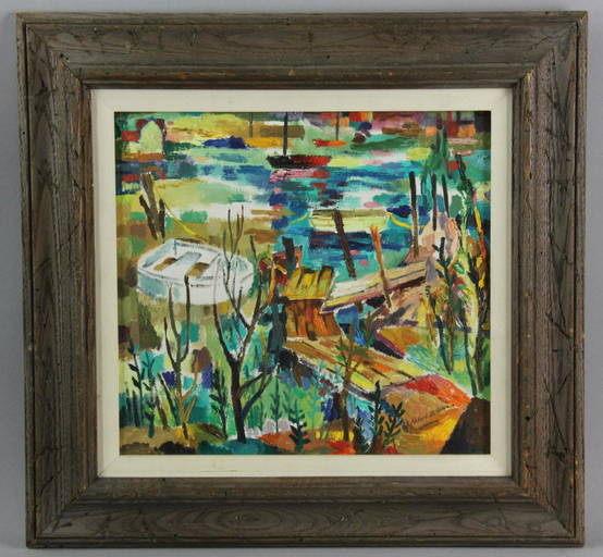 Robert D Goldman, Oil On Canvas, White Boat