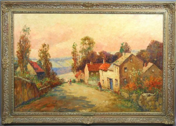 4042: F.H. McKay, Country Street Scene, O/C