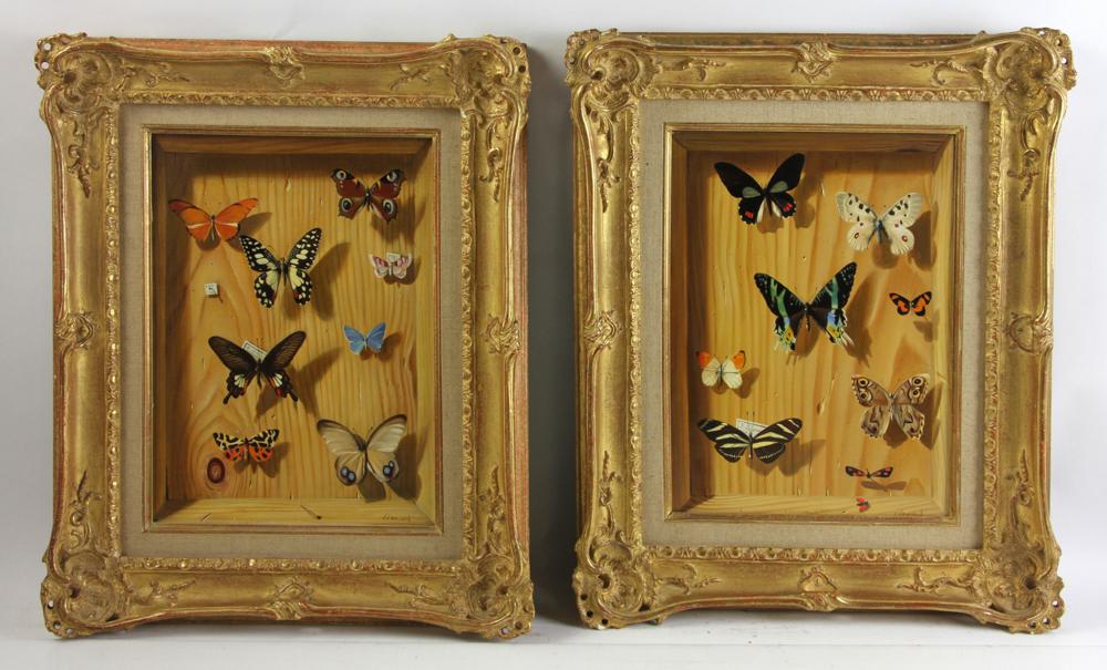 Renard, Pair of Butterfly Paintings on Canvas - Feb 23, 2020 | Kaminski ...