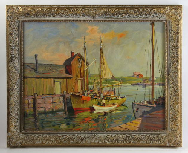 J J Enwright, Cape Cod Port, Oil On Canvas