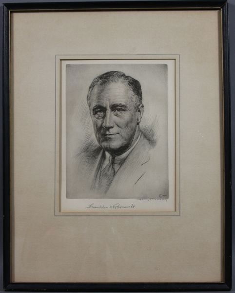 245: Harry Moskowitz, Franklin D. Roosevelt, Etching
