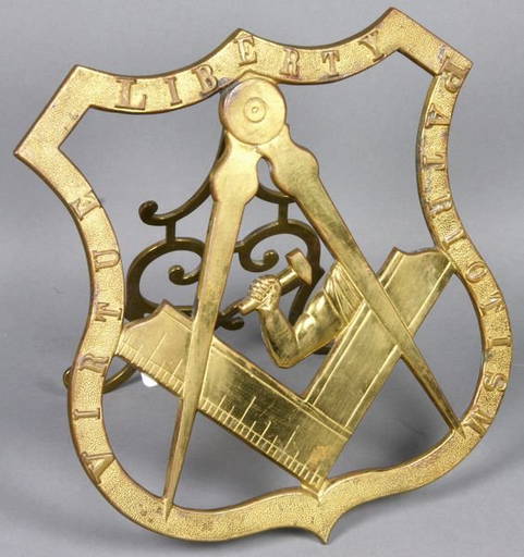 19th Century Masonic Brass Book Stand