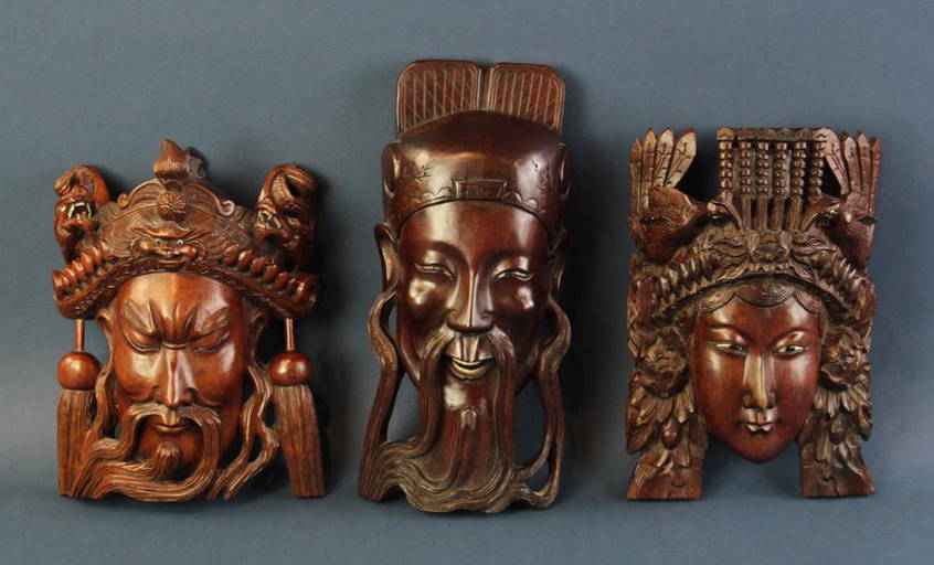 Group of Southeast Asian Masks - May 16, 2021 | Kaminski Auctions in MA