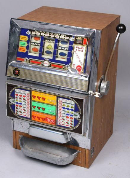 7128A: Bally 3-Reel, 25 cent slot machine, c. 1968, mod