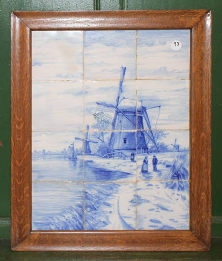 Framed Delft Tile Grouping