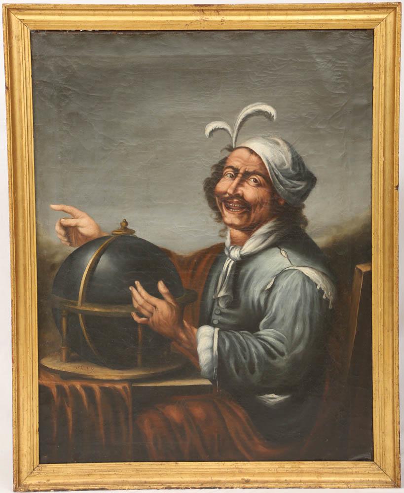 17thc Italian Portrait Of Philosopher, Oil On Canvas