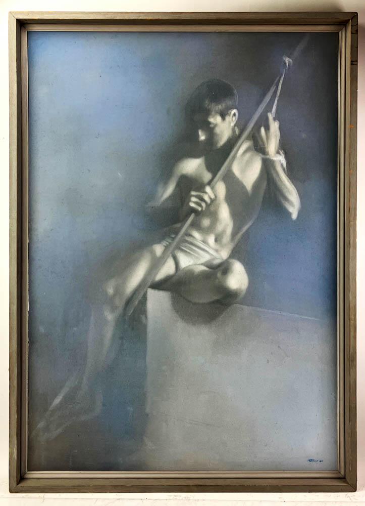 Robert Bliss, Young Man, Oil On Board