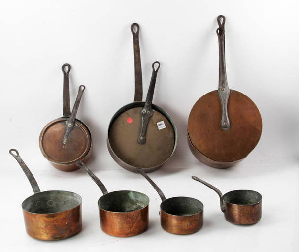 Six Graduated Copper Pots with Lids (#1355) on Mar 05, 2023 | Kaminski ...