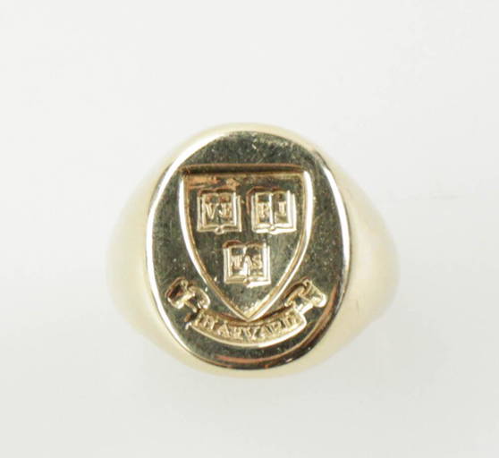14k Gold Harvard Ring Marked Tiffany & Co.