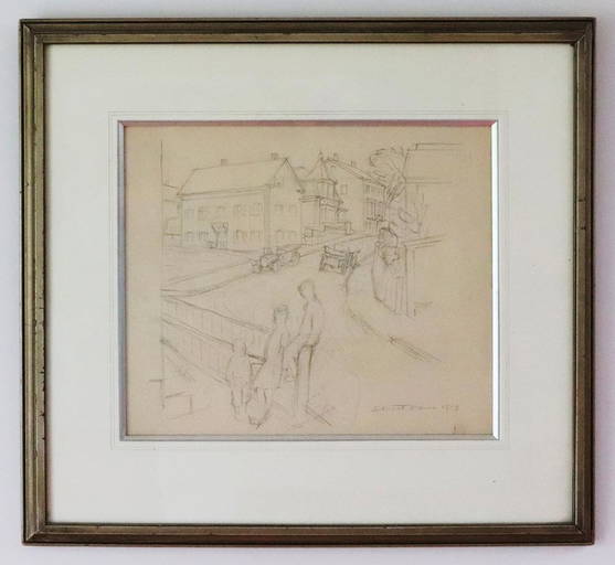 Stuart Davis, View Of Gloucester, Pencil Drawing