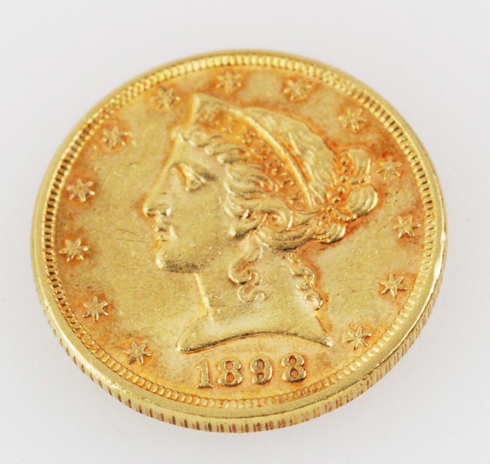 1898 Liberty Head 5-dollar Gold Coin Auction
