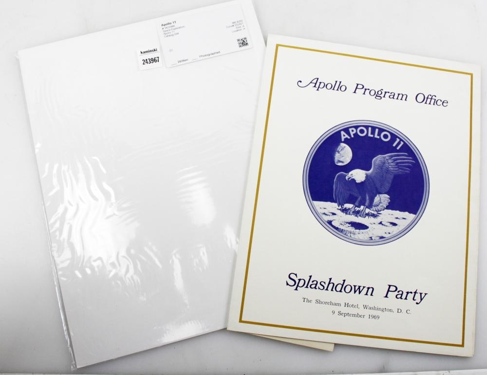 Apollo 11 Splashdown Party Programs/menu