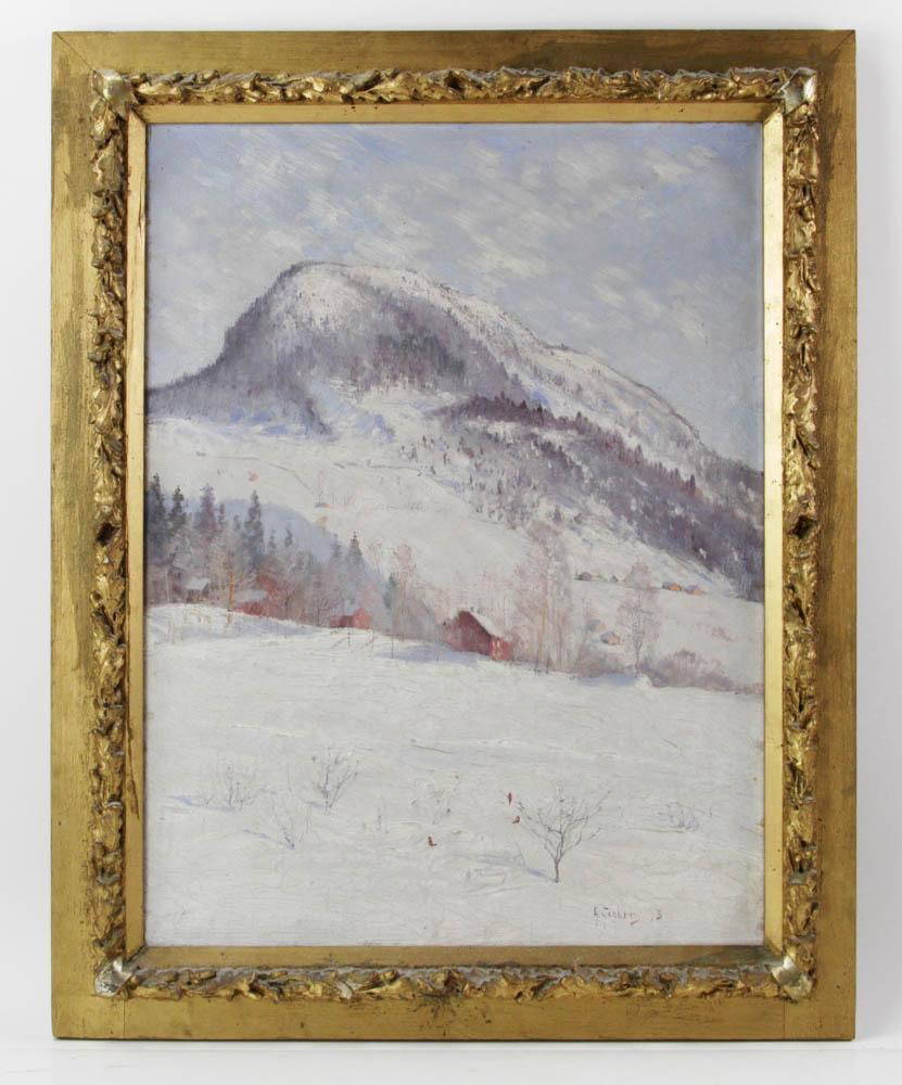 Anton Genberg, Mountain Winter View Auction