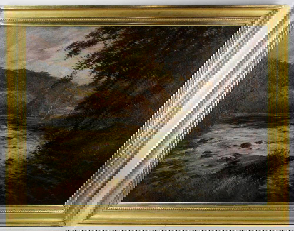 Alfred Addy, Landscape With Stream Auction