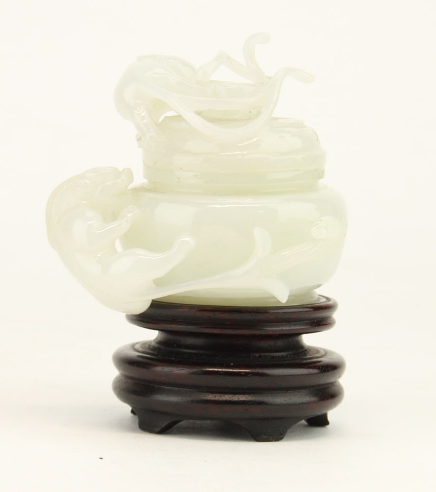 Carved White Jade Inkwell Auction