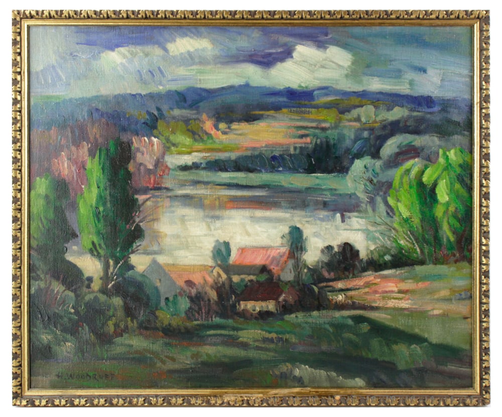 Hale Aspacio Woodruff, Landscape, Oil On Canvas Auction