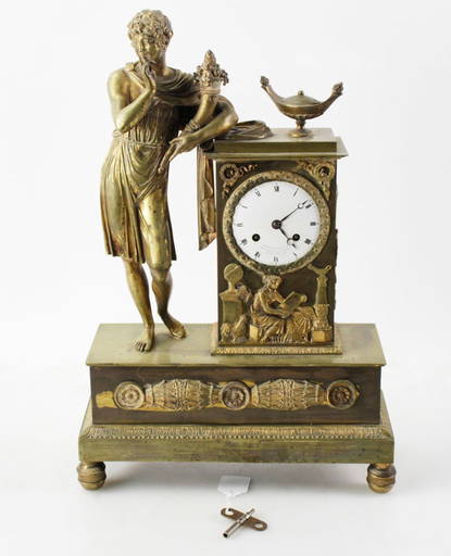 Early 19thc French Bronze Clock, Choiselat Gallien