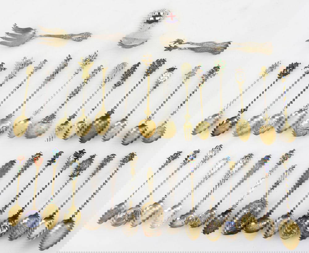 Rare Collection Of Souvenir Spoons Auction