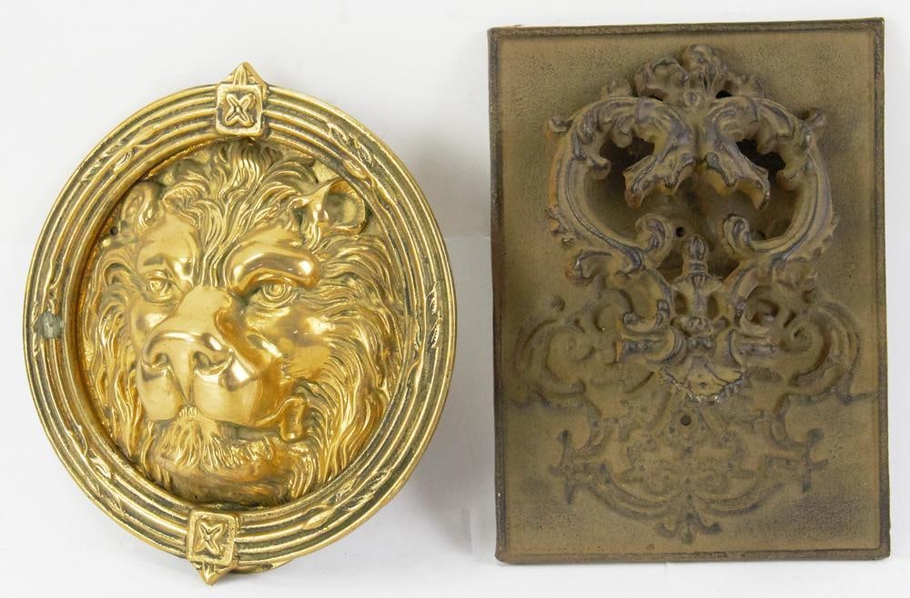 Large Door Knockers, Brass Lion's Head, Cast Iron Auction