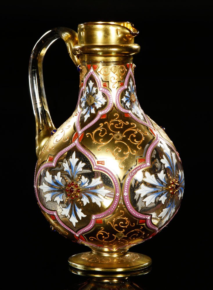 19th C. Bohemian Glass Pitcher