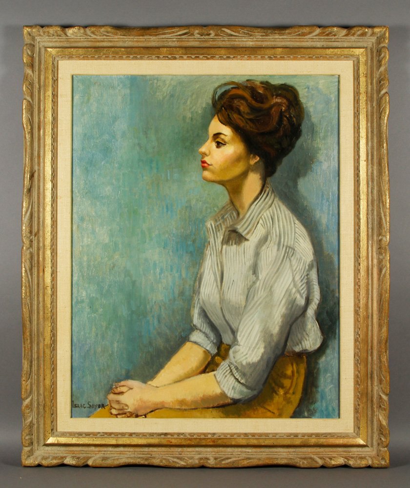 Soyer, "Woman in Blouse," O/C - Sep 07, 2014 | Kaminski Auctions in MA