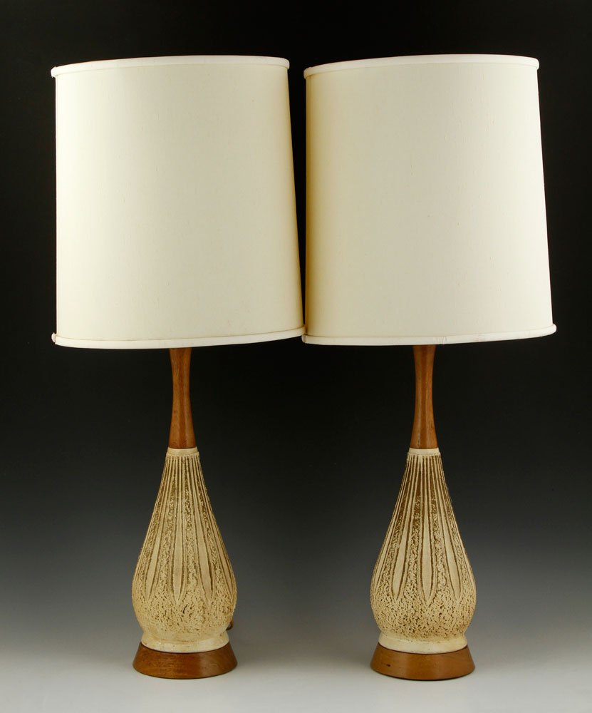 Pr. F.A.I.P. Chalkware Lamps