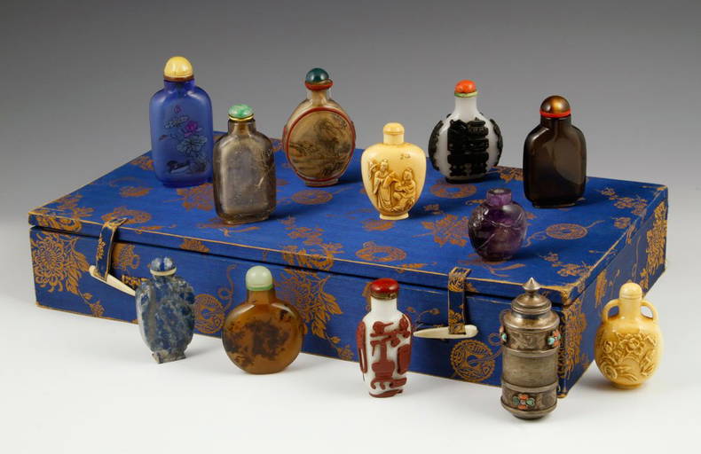 Collection Of 12 Chinese Snuff Bottles