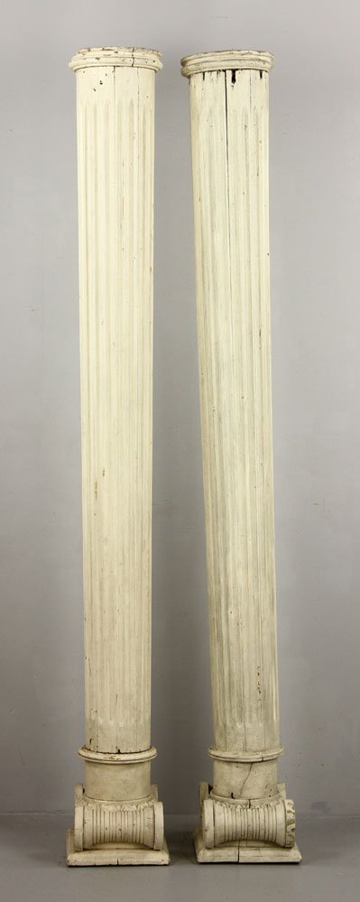 Pr. 19th C. American Wood Ionic Columns