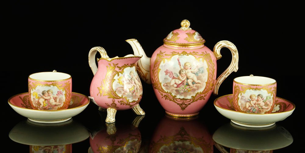 6 Piece Sevres Tea Set