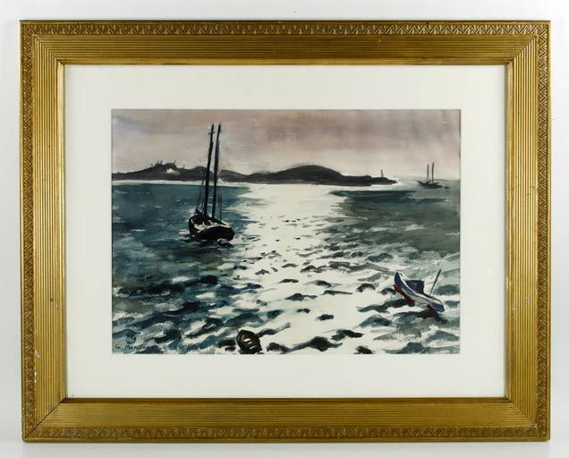 Muir, Maine Harbor View, Watercolor