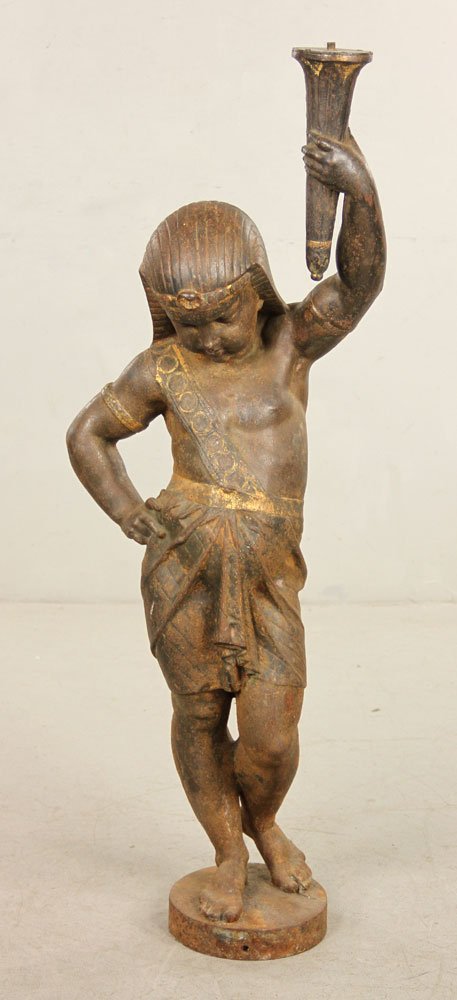19th C. Egyptian Revival Cast Iron Statue