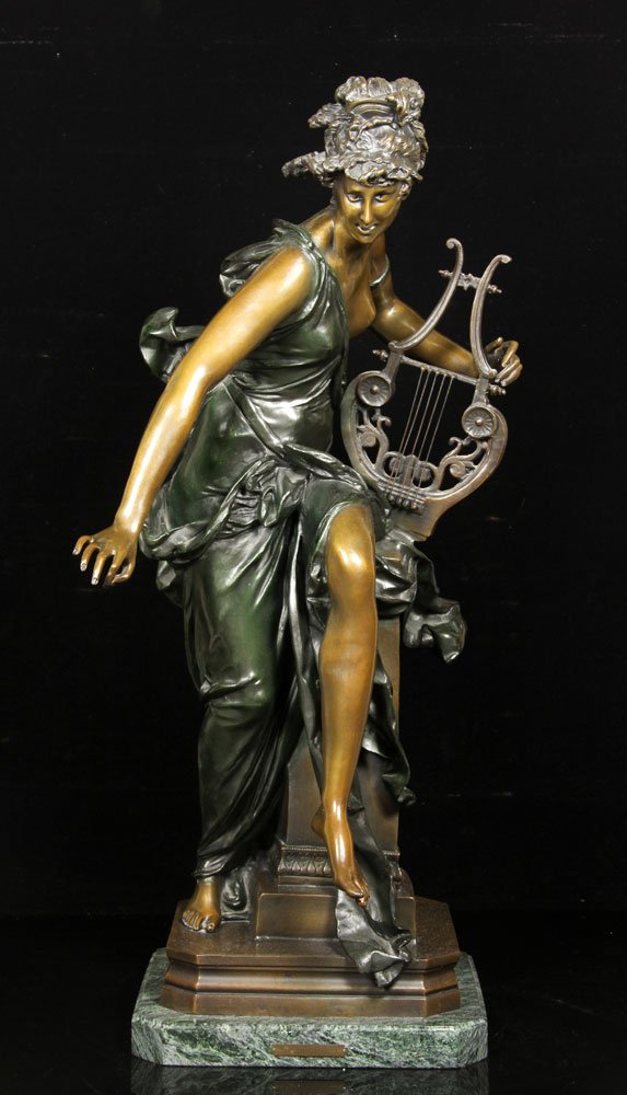 After Carrier-Belluese, Woman with Lyre, Bronze