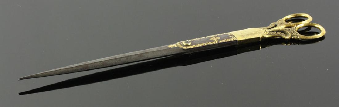 Pr. 19th C. Indian Gold Damascene Scissors