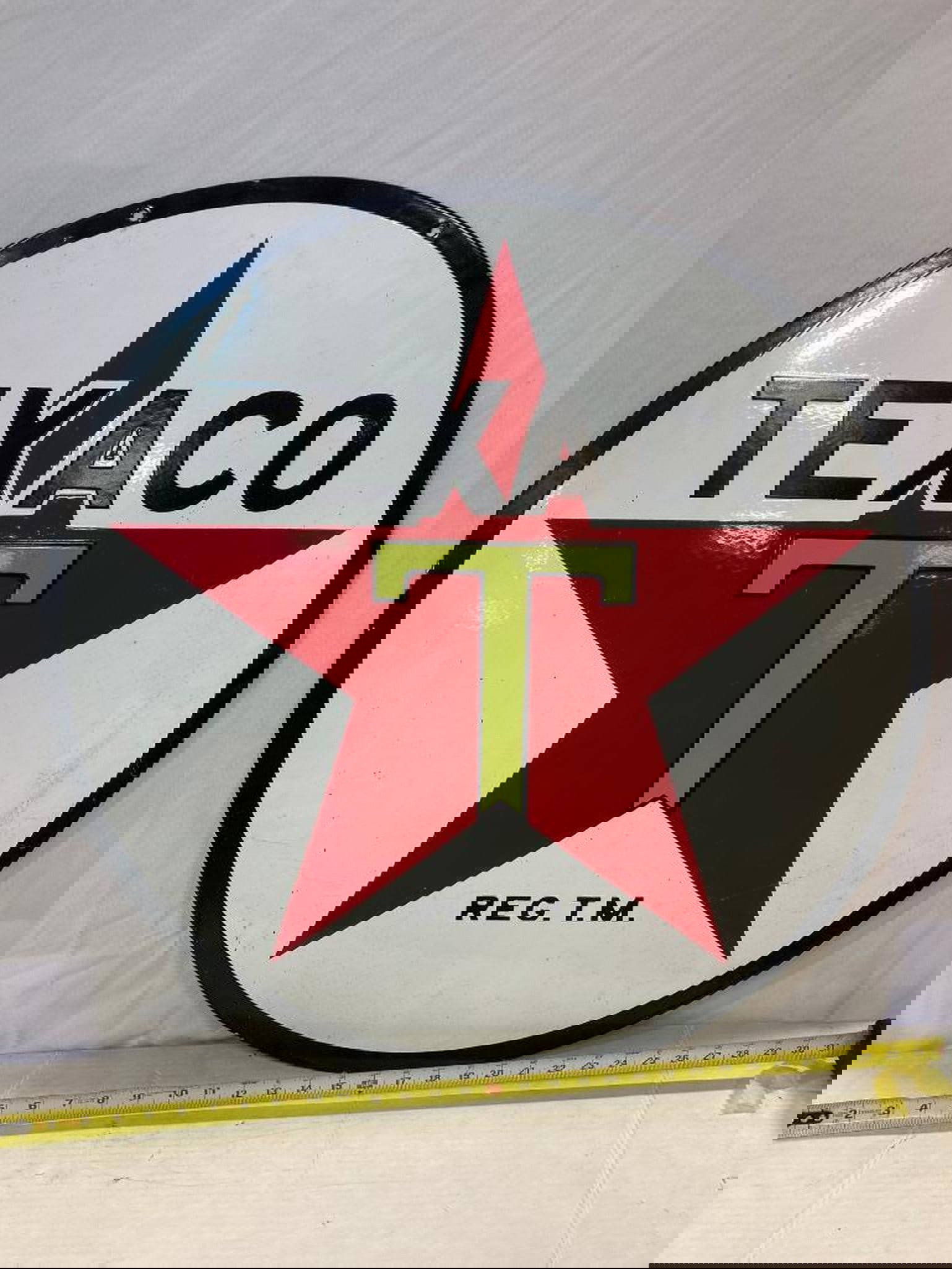 2 Sided Texaco Porcelain Sign 30" Auction