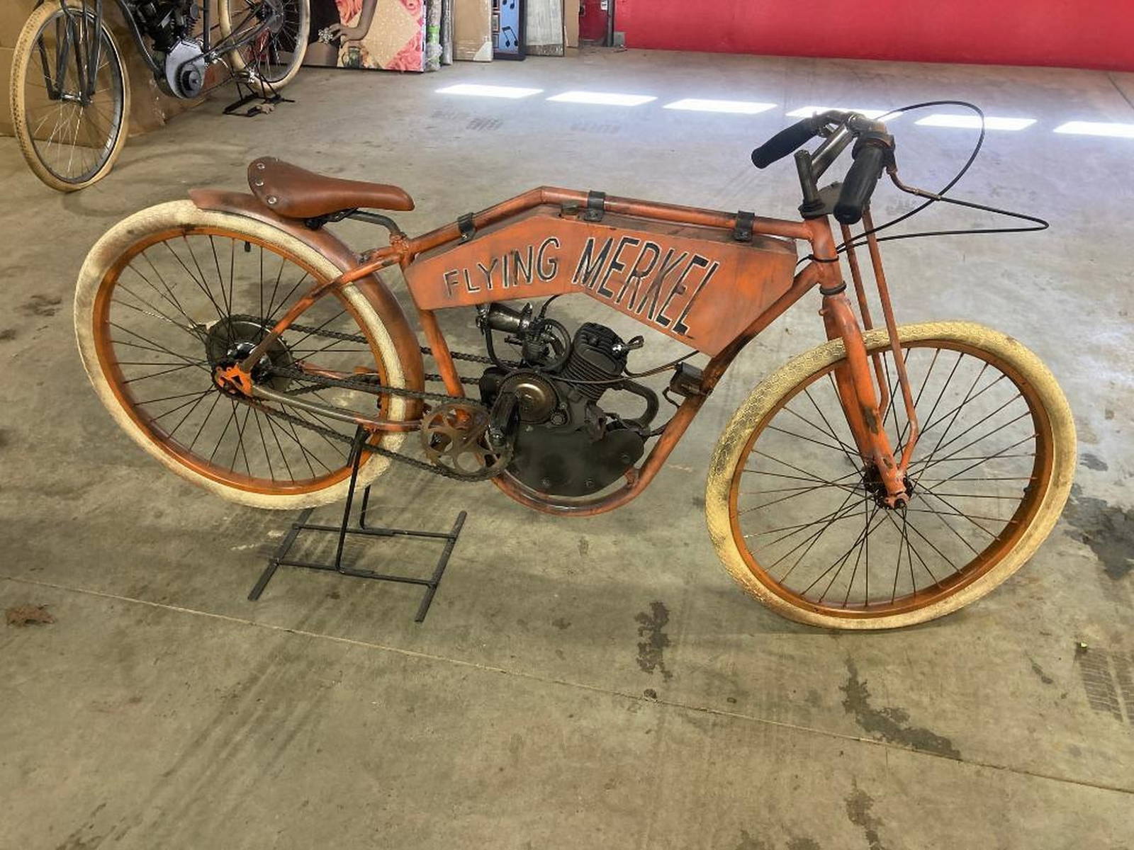 1915 Flying Merkel Replica Board Track Racer Orange Auction