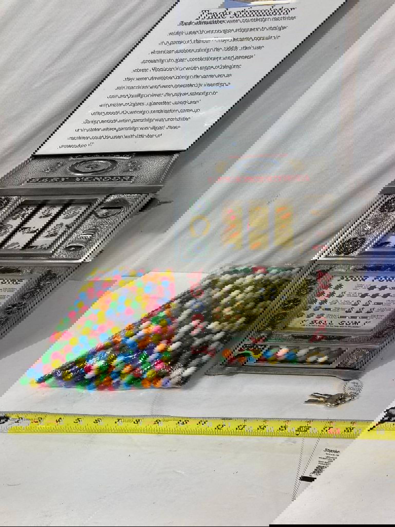 1920's "puritan Baby" Trade Stimulator Game Vending Machine Auction