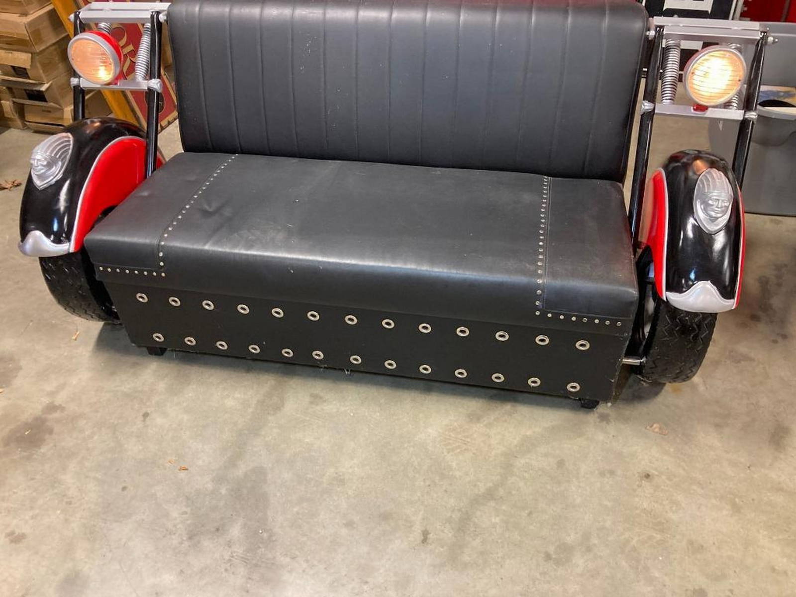 "yab Design" Indian Motorcycle Design Couch Red/black Auction