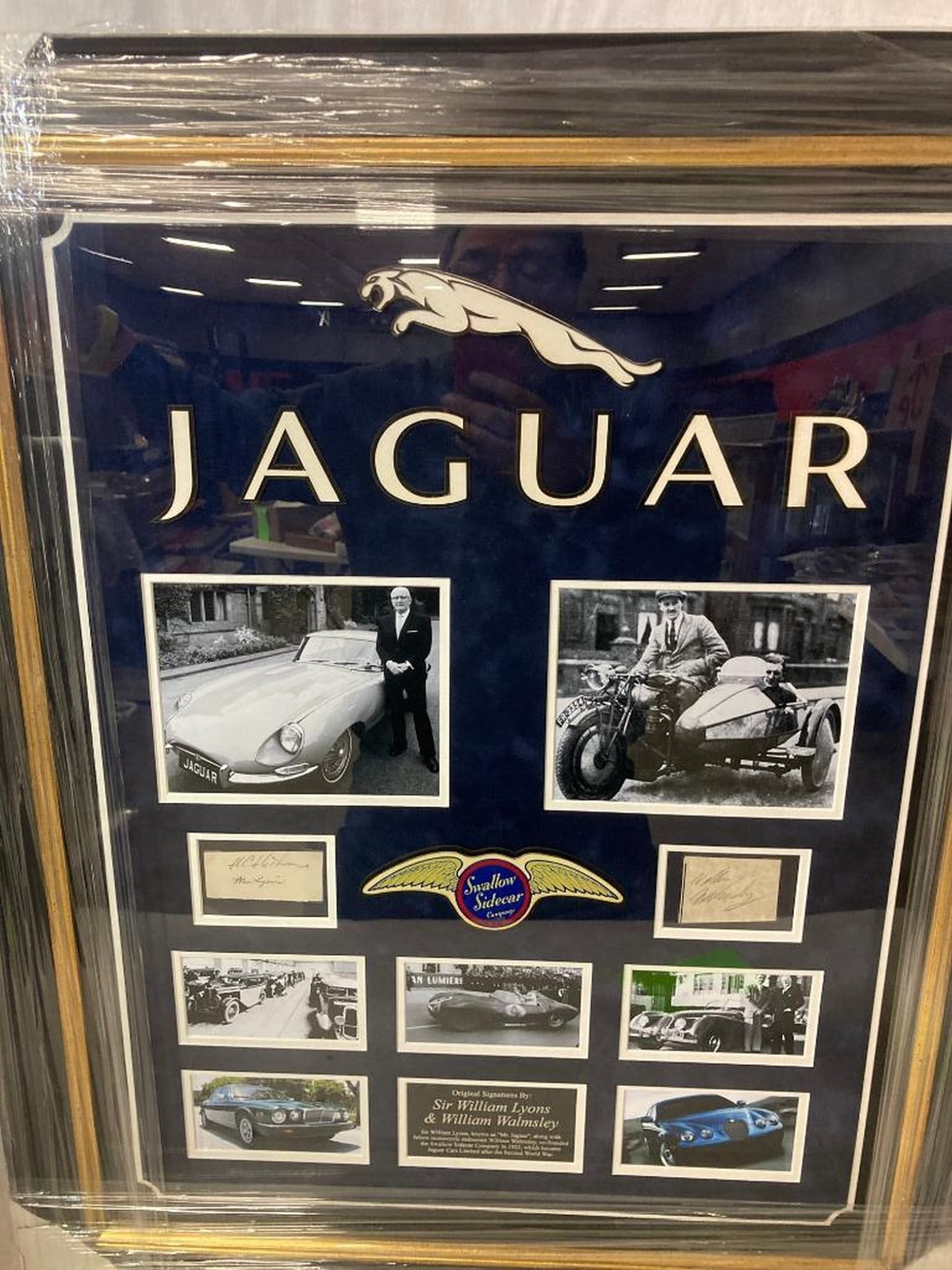William Lyons & Williams Walmsley "jaguar" Signed Cuts Photo Frame Auction