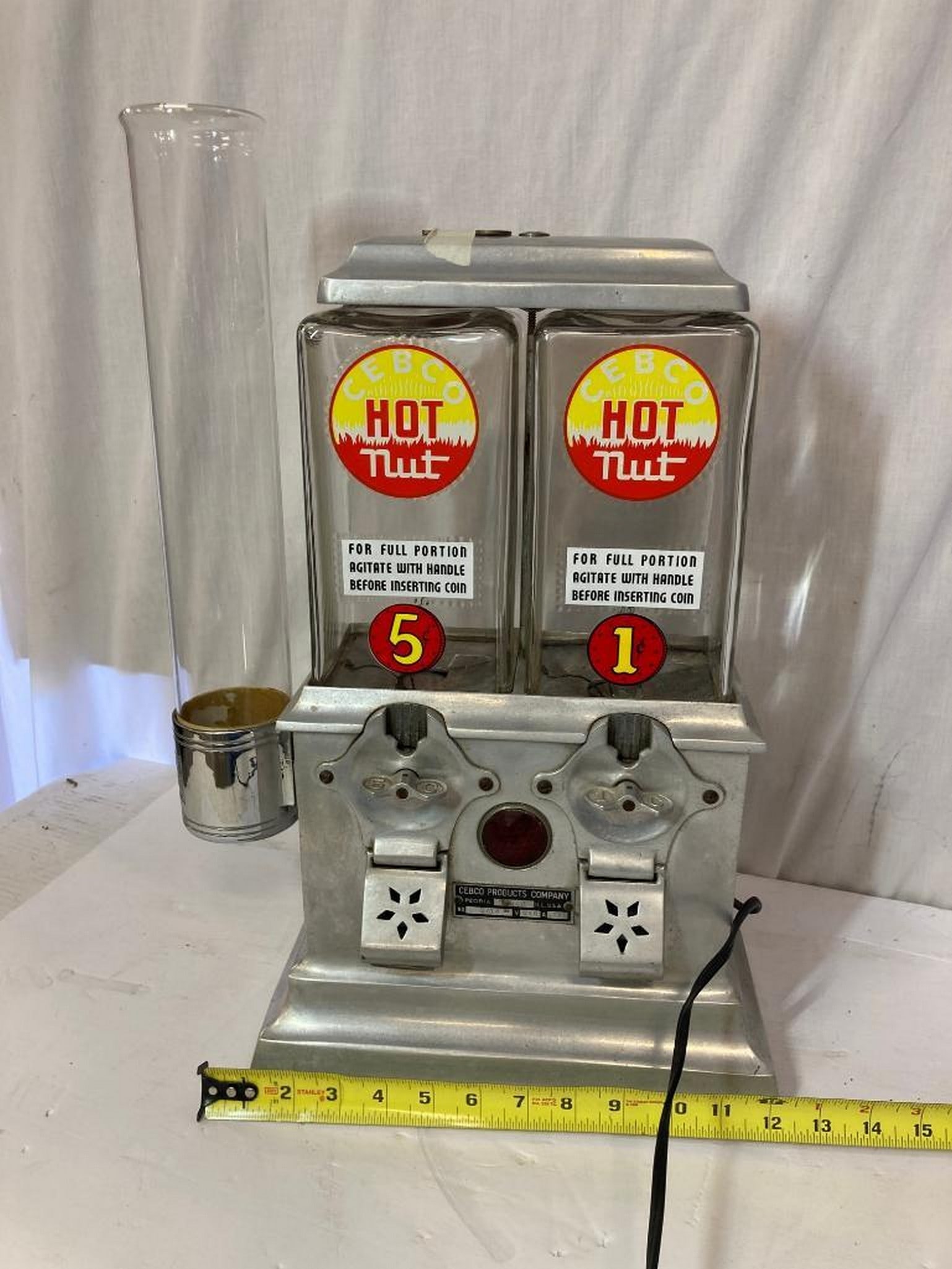 1920's "cebco Duplex 1 & 5 Cent Hot Nuts" Vending Machine Auction