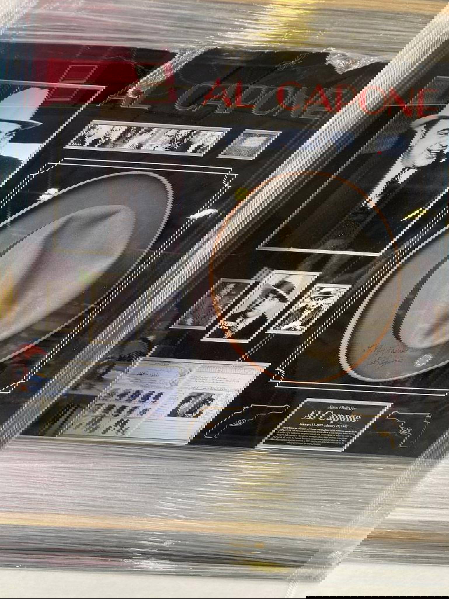 Al Capone Signed Grey Fedora Hat Photo Frame Auction