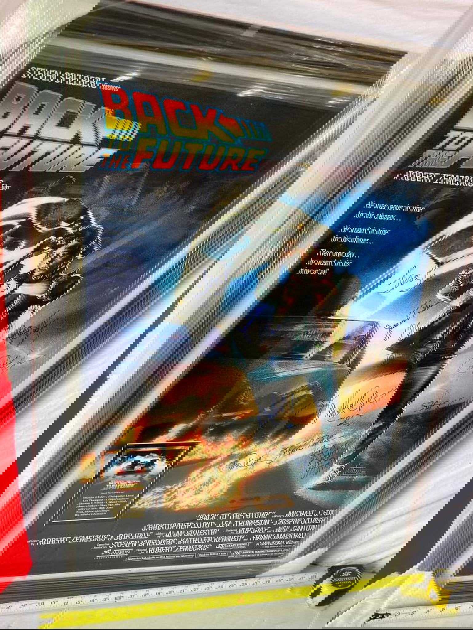 Back To The Future Signed Cast Poster Photo Frame Auction