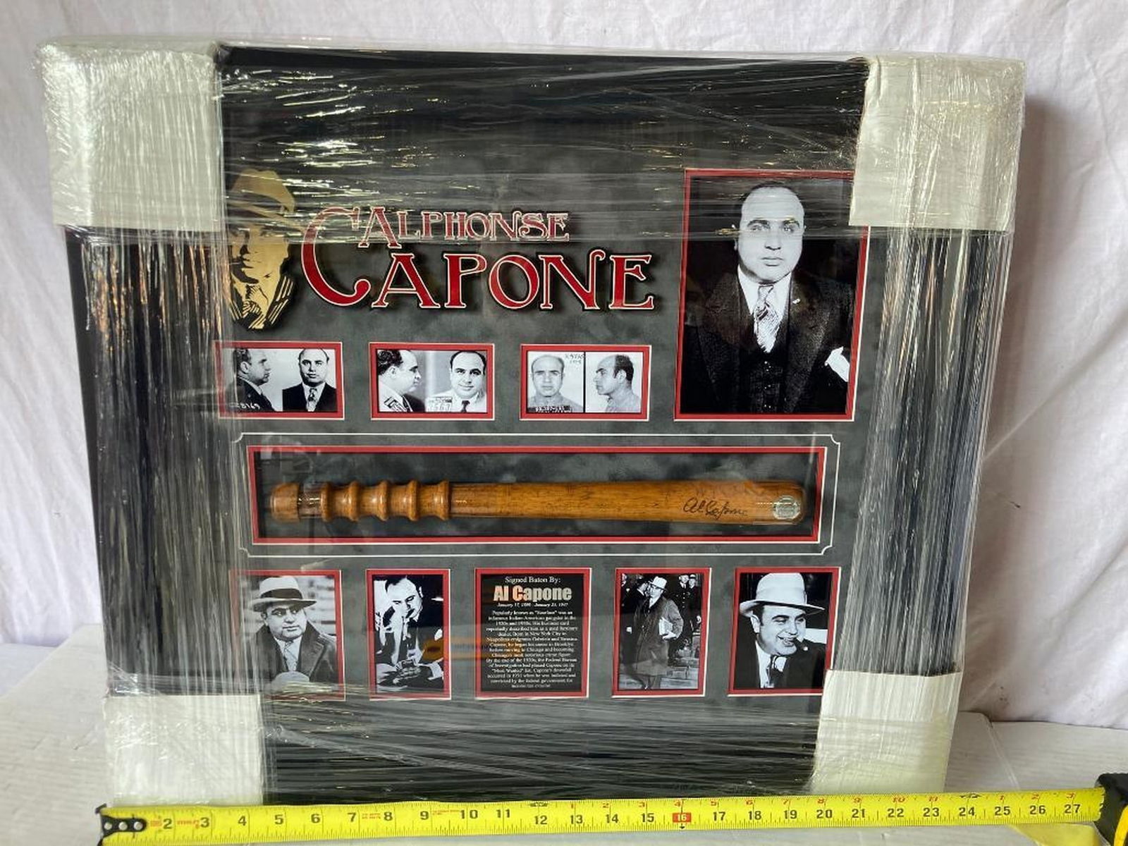 Al Capone Signed Police Baton Photo Frame Auction