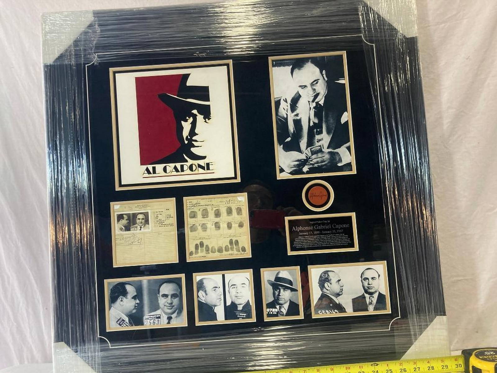 Al Capone Signed Poker Chip Photo Frame Auction