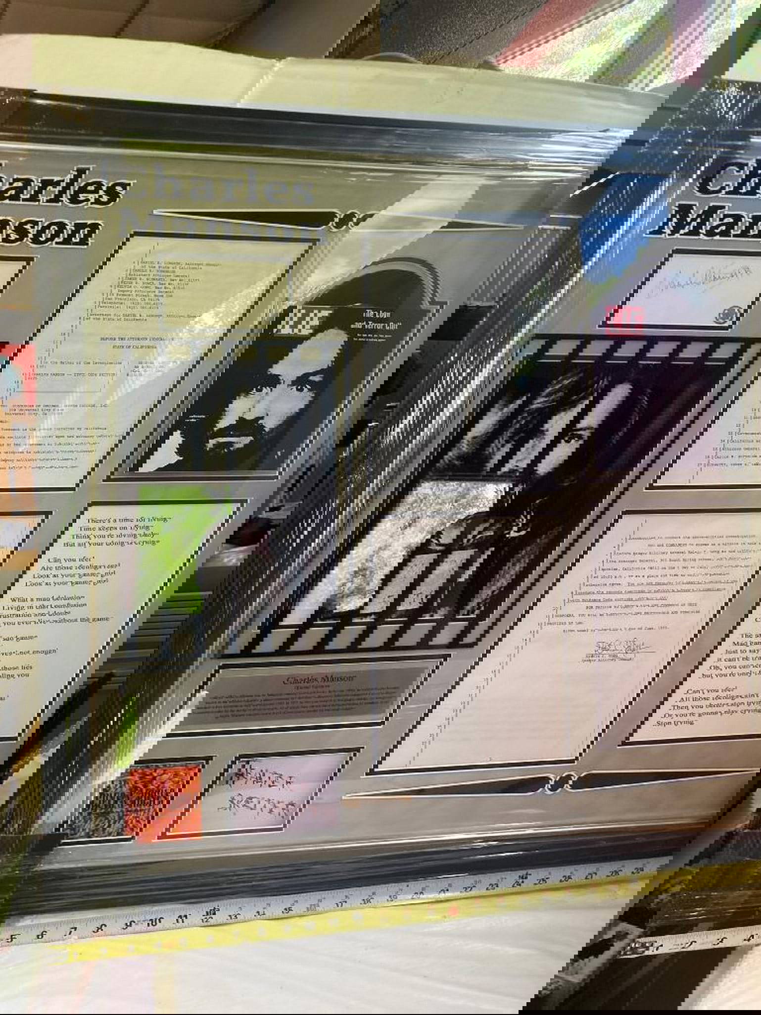 Charles Manson Signed Note/swastika Photo Frame Auction