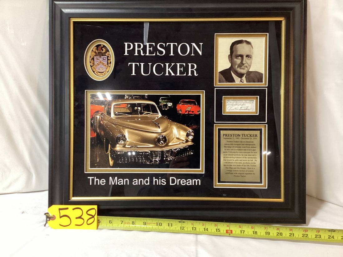 Preston Tuckers Signed Cut Photo Frame Auction