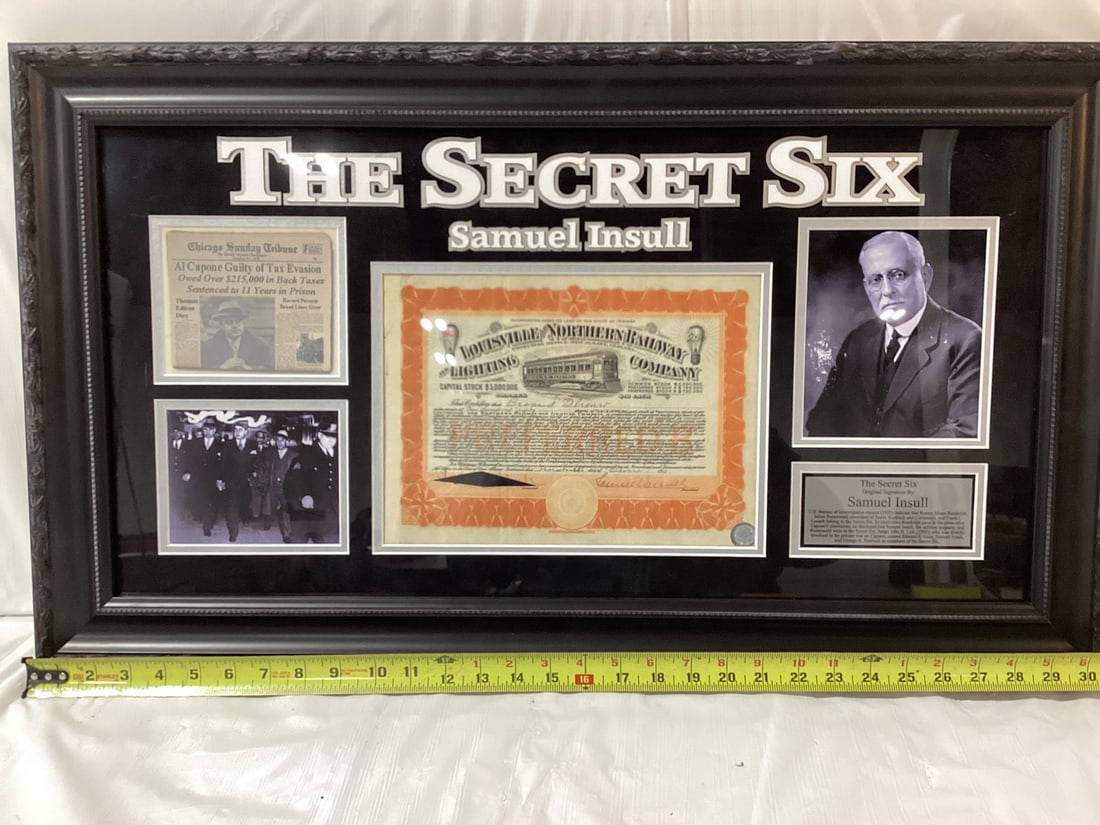 Samuel Insull Stock Certificate Signed "the Secret Six On Al Capone ...