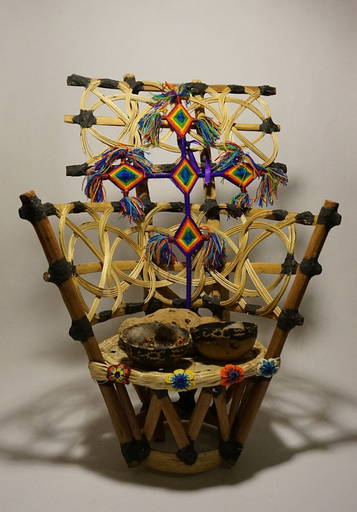 Huichol Indian Gods Chair , Uwene , Shaman's Shrine