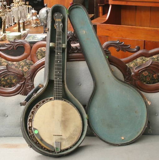 Four String Banjo, Birds Eye Maple Back, "maxiton